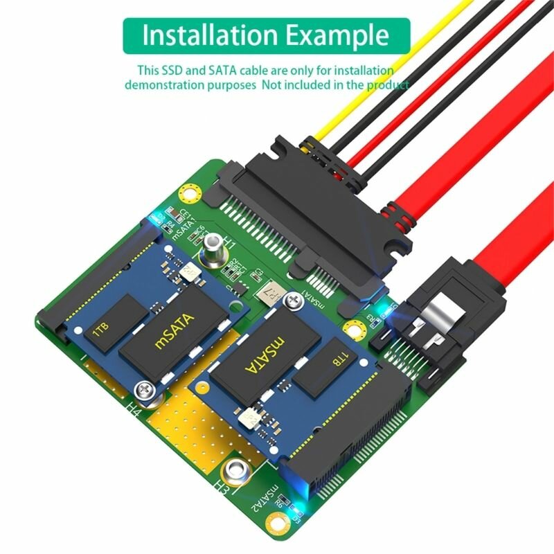 Двойная карта адаптера mSATA к SATA3