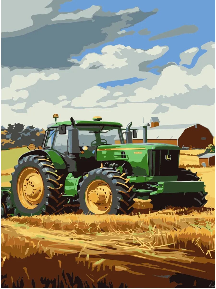 Картина по номерам трактор