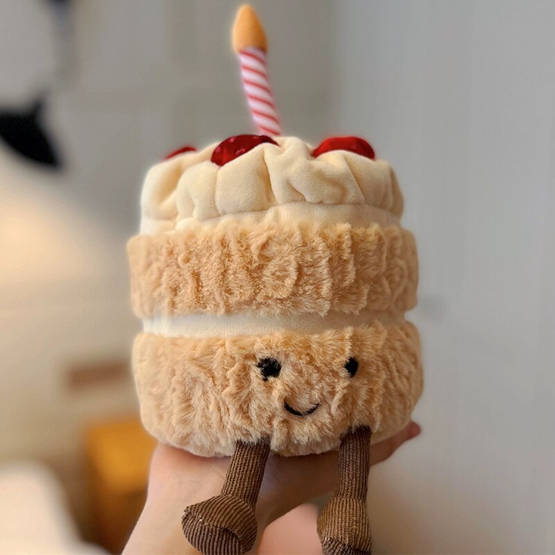 Милая кукла-тортик на день рождения, светящаяся плюшевая игрушка, забавная и необычная фигурка, украшение для девочки,