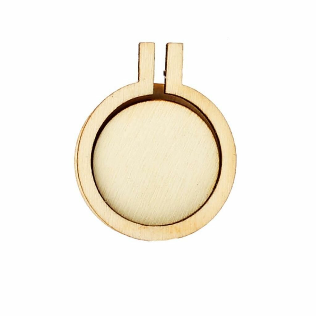 Деревянные мини-пяльца для вышивания, - 2 круглых маленьких