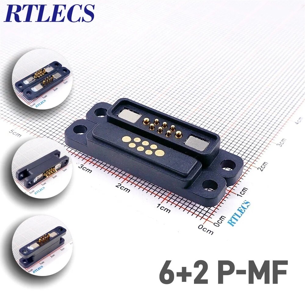 Магнитный разъем RTLECS MG2DPMF-20PH 5А, 2.0 мм, водонепроницаемый 8Pin Male Female