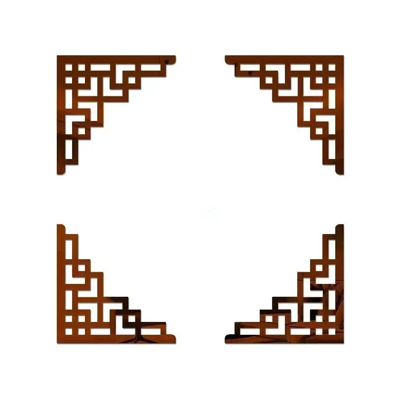 Коричневые угловые наклейки для мебели, 20x20см, 4шт