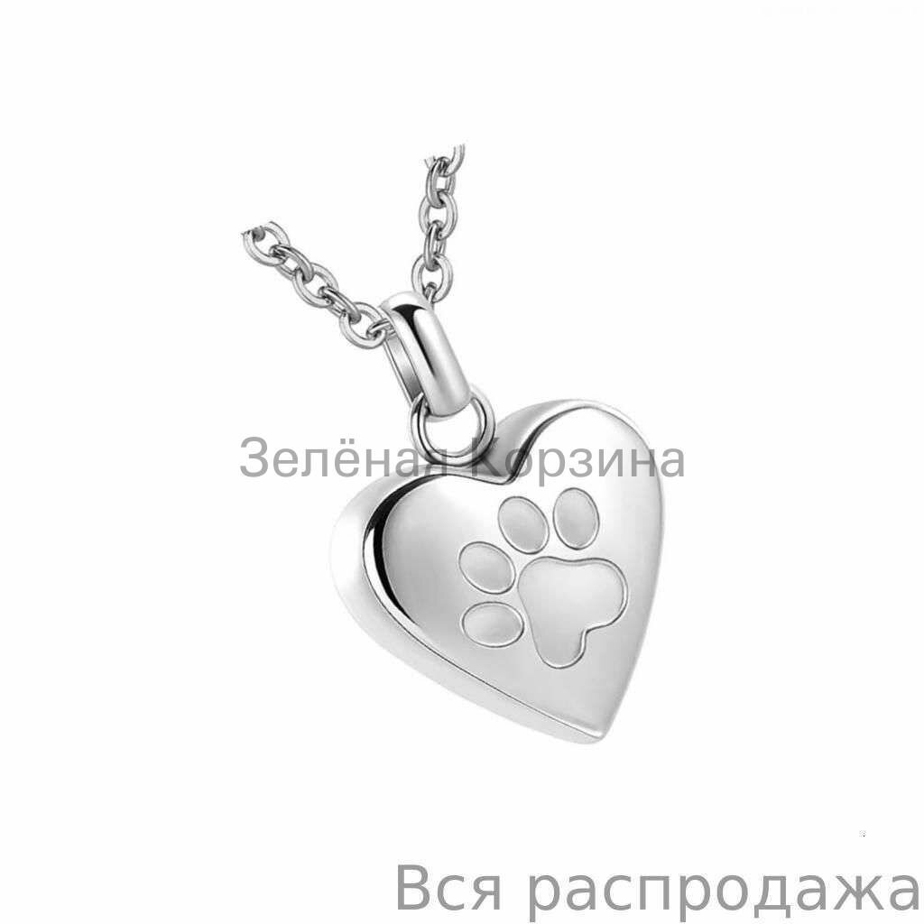 Памятный кулон для хранения праха питомца, титановая сталь, для ежедневного ношения, Серебро