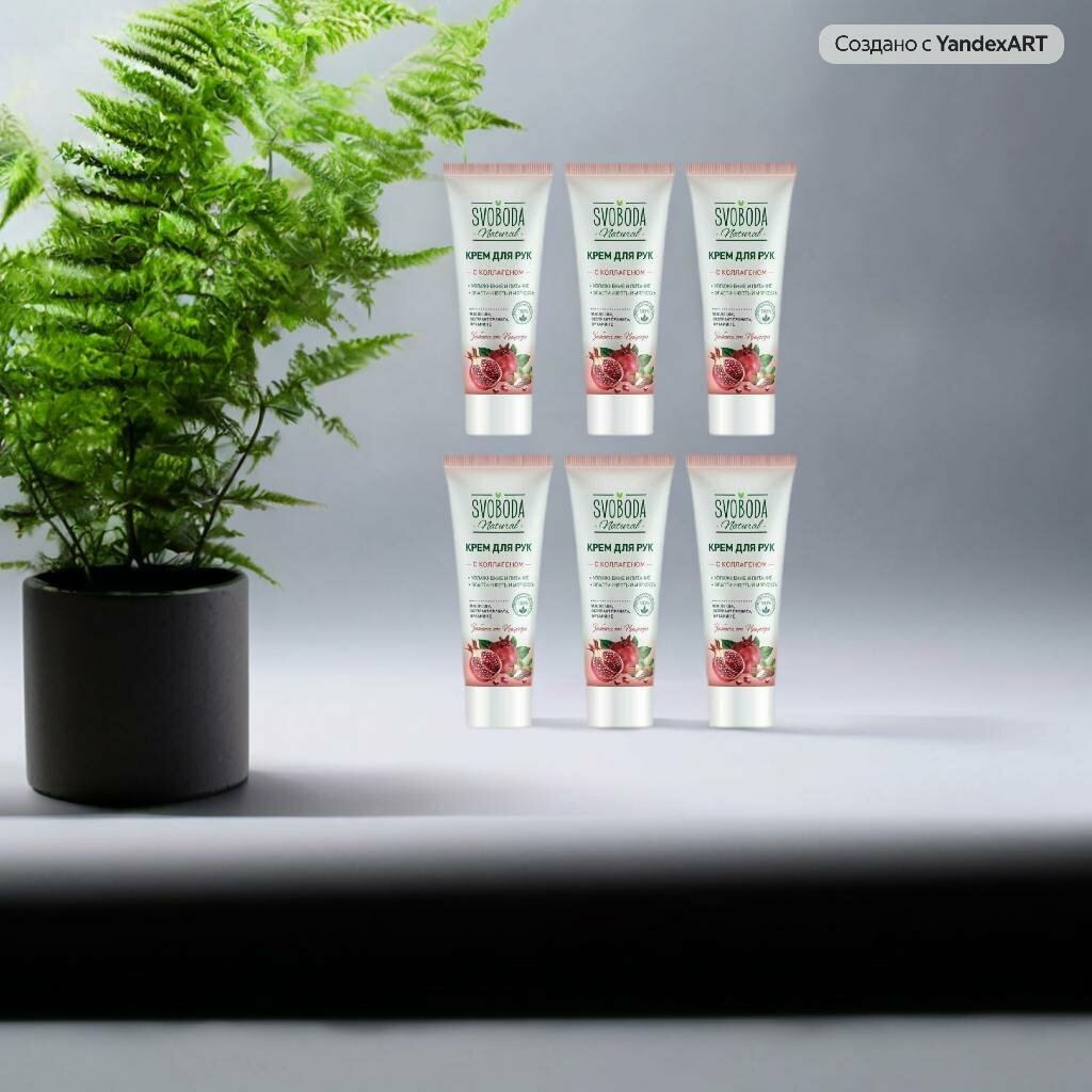 Крем для рук Свобода, с коллагеном, с экстрактом граната, 80 мл, 6 шт