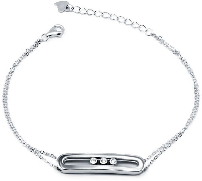 Браслет, серебро, 925 проба, фианит