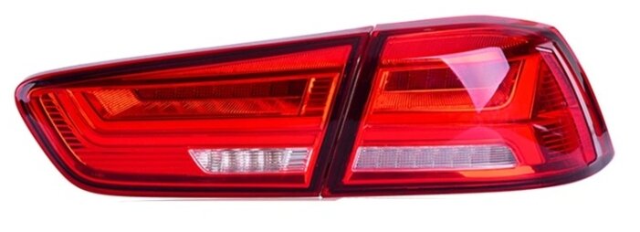 Задние фонари Мицубиси Лансер 10 2007-2017, бегущий поворотник, красные