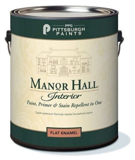 PPG Manor Hall Interior "Flat Enamel" Краска для стен и потолков (под колеровку, глубокоматовая, база 82-140, 0,946 л)