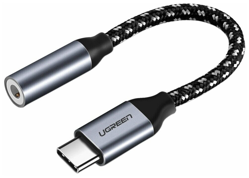 Переходник UGREEN USB C - AUX серо-черный (30632)