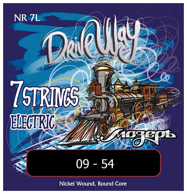 NR-7L Drive Way Комплект струн для 7-струнной электрогитары, никель, Light, 9-54, Мозеръ