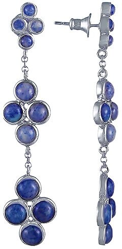 Серьги, серебро, 925 проба, содалит