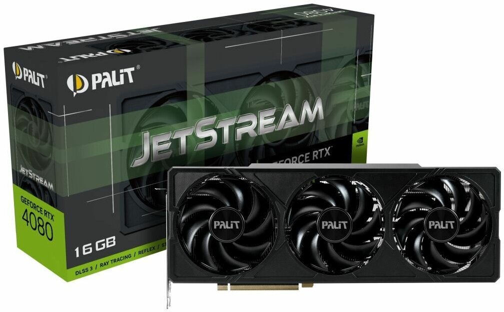 Видеокарта Palit RTX4080 JETSTREAM 16GB GDDR6X 256bit (NED4080019T2-1032J)