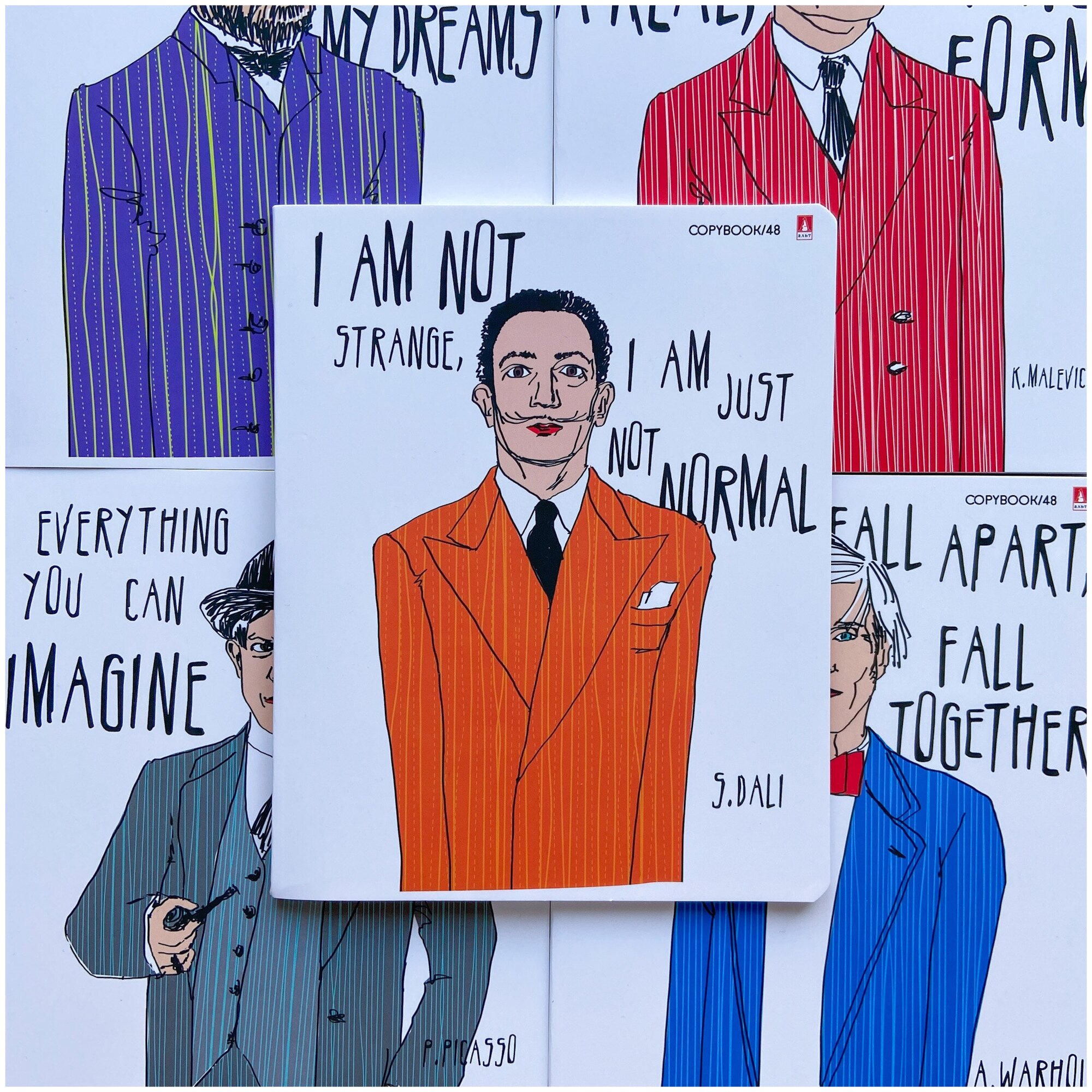 Тетрадь общая Альт, А5 (165 х 203 мм), "великие художники" 48 л, клетка, Арт. 7-48-1074, обложка в ассортименте? 5шт.