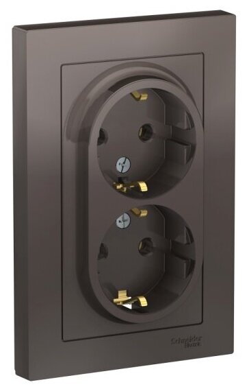 Розетка Systeme Electric (schneider Electric) SCHNEIDER ELECTRIC ATLASDESIGN 16А, в сборе, мокко, ATN000624