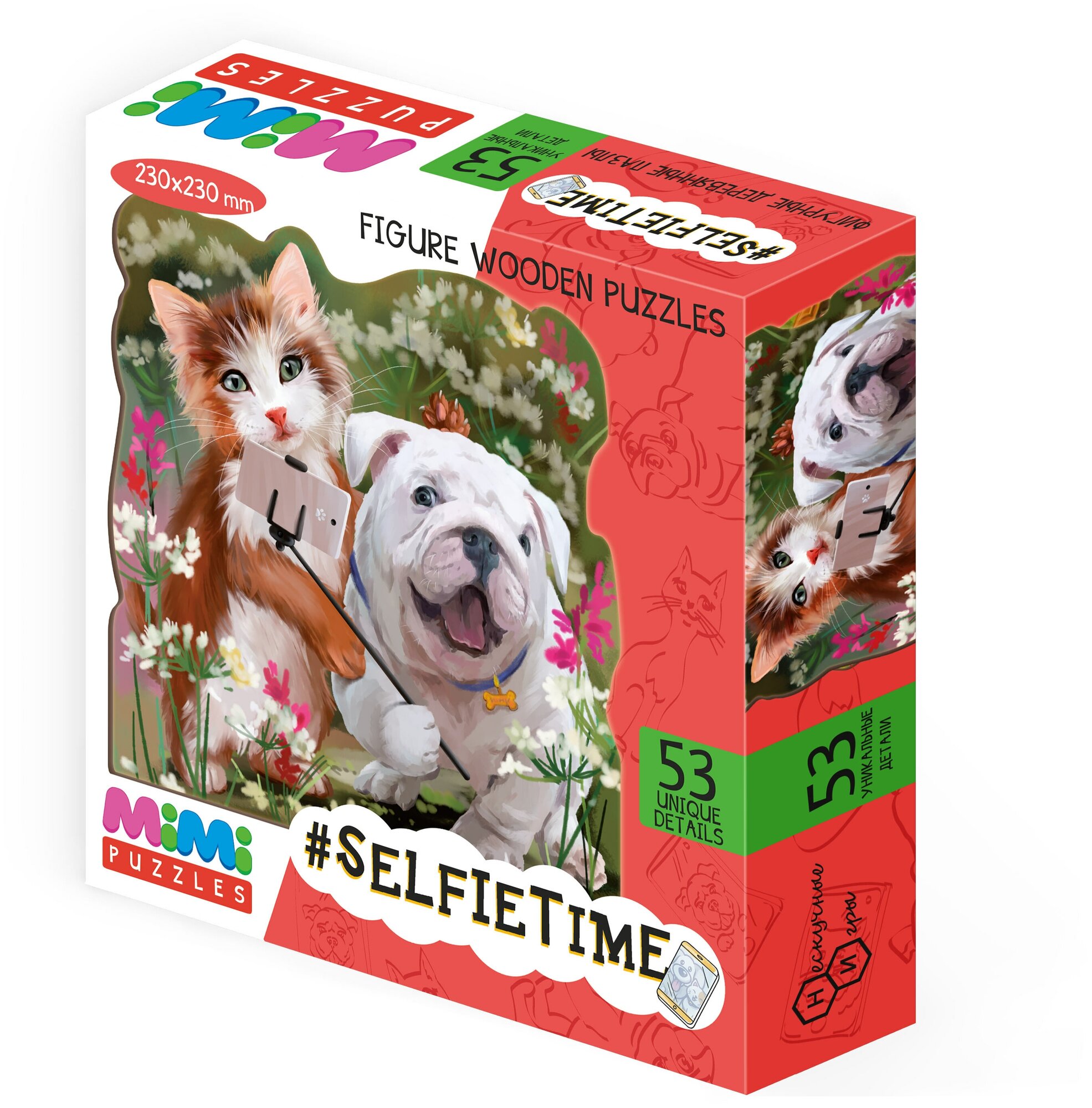 MIMI Puzzles Фигурный деревянный пазл "#SELFIETIME"