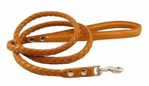 Поводок кожаный для собак плетеный рыжий 7 мм х 1,2 м ZooMaster (1 шт)
