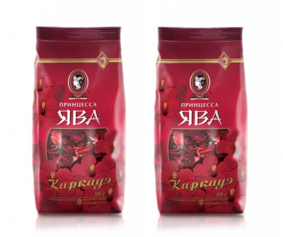 Чайный напиток Принцесса Ява Каркадэ, 80 г (комплект 2 шт.) 6002786