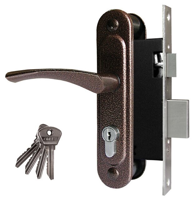 Замок врезной омега ЗВ7 медь