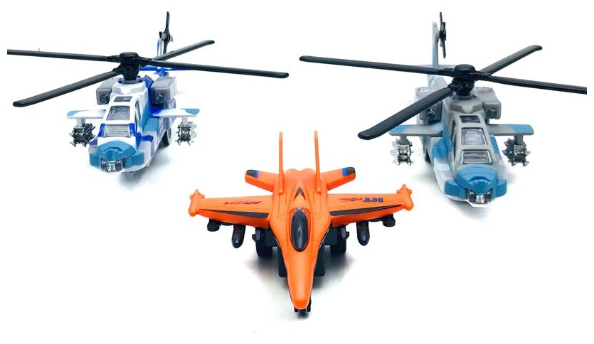 Самолет истребитель вертолёт военный Аллигатор инерционный 2шт.