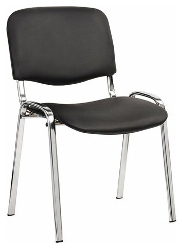 Стул офисный Новый стиль изо черный кожзам, хром каркас