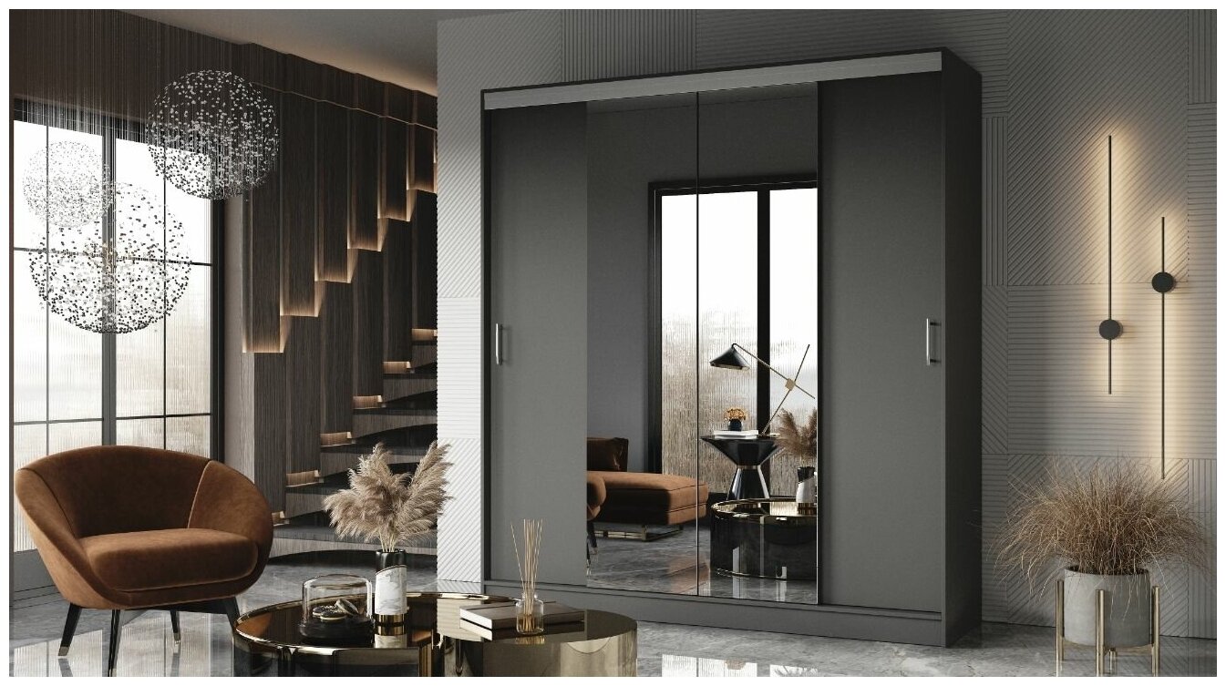 Шкаф-купе Альянс-3 графит
