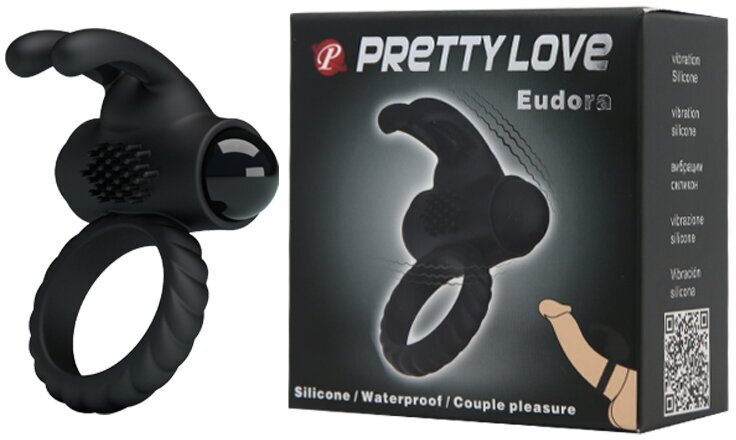 EUDORA Эрекционное кольцо с клиторальной щеточкой, с вибрацией