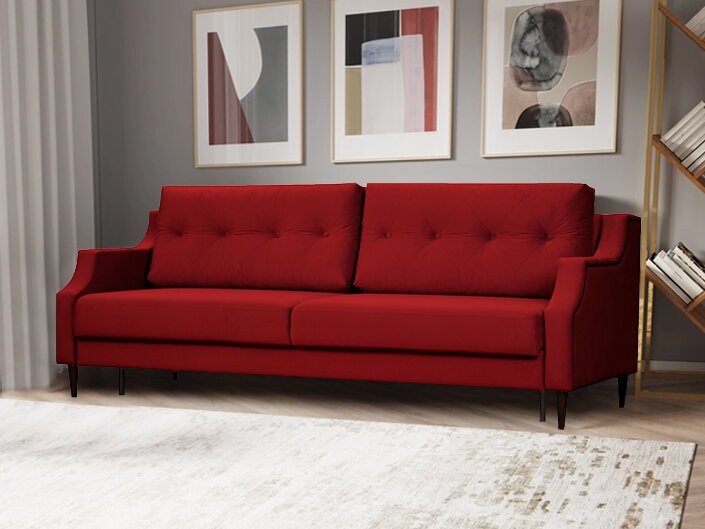 Диван еврокнижка Норд механизм тик-так велюр бордовый МФ Валерия