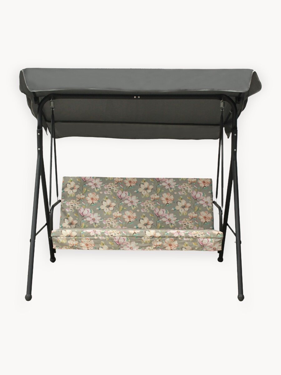 Качели садовые Габи 2-х местные до 160 кг с тентом и водоотталкивающей отделкой серый