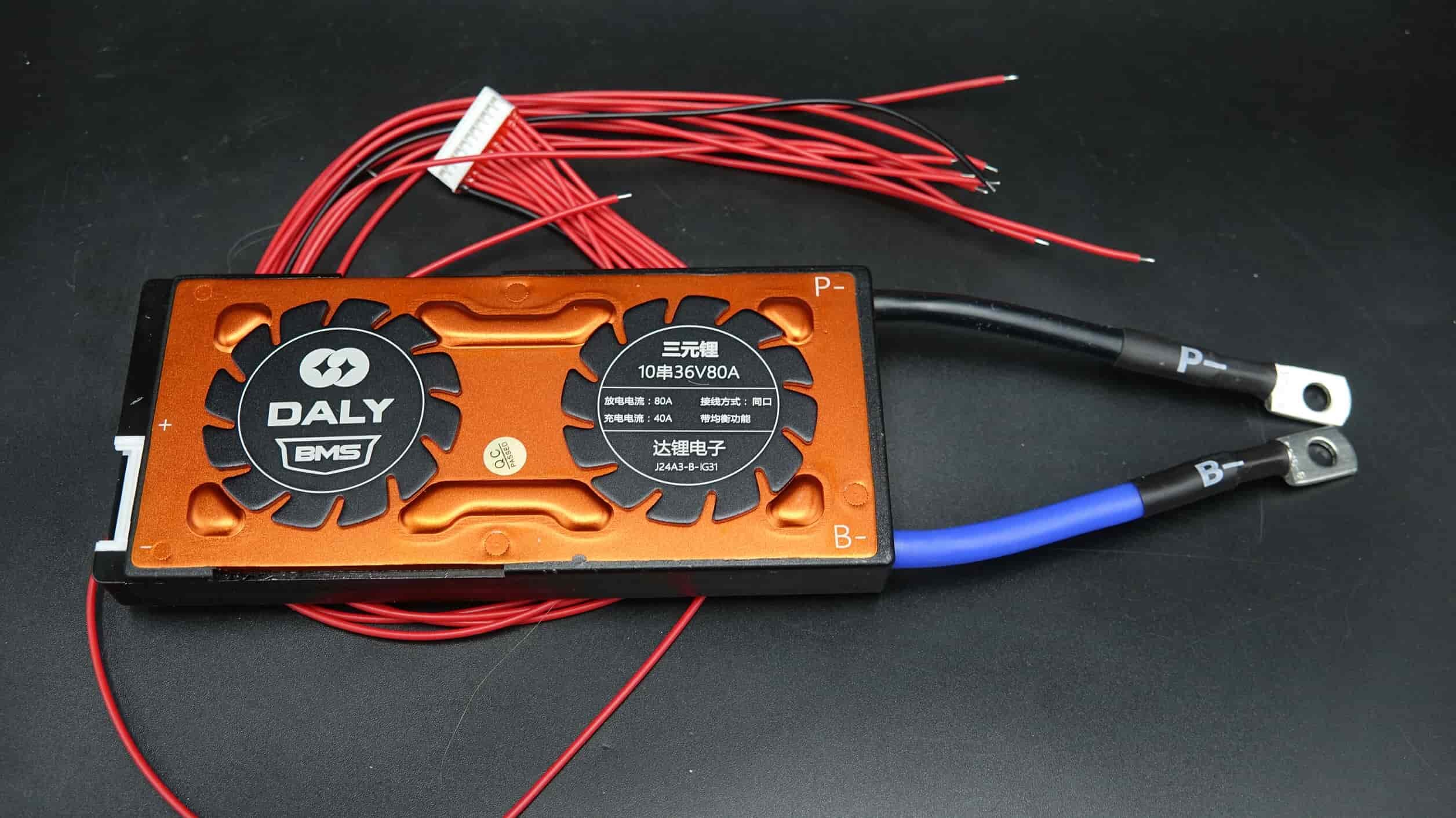 10S Плата защиты BMS DALY Li-ion 80A Водозащищенная, общий порт заряда-разряда