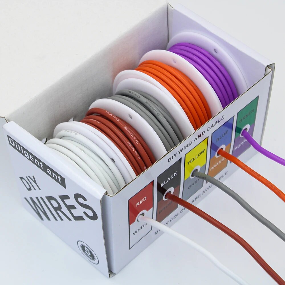 Силиконовые кабели Unrulychange 5 цветов 24 AWG, 2, 25m