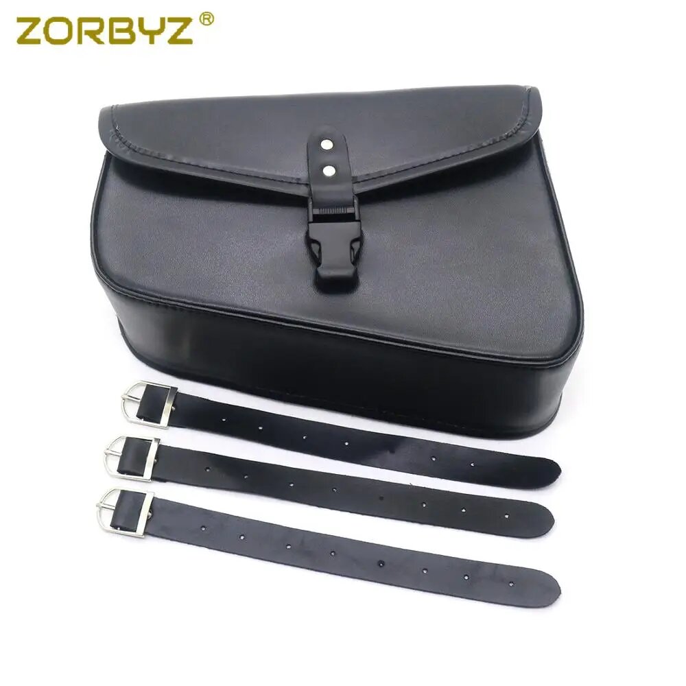 Мотоциклетная черная сумка ZORBYZ из искусственной кожи для инструментов, боковая седельная сумка, подходит для Harley Sportster XL 883 Hugger Sportster Left side