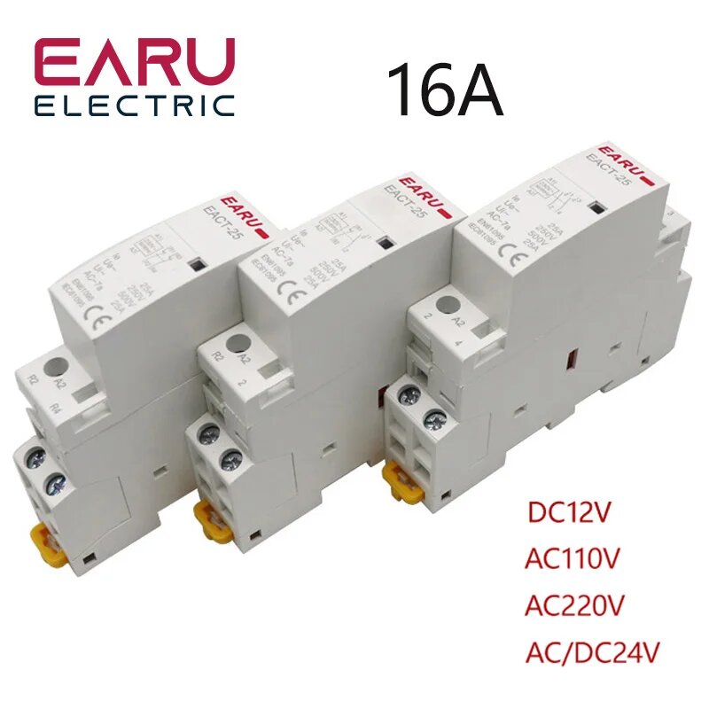 EARUELETRIC Контактор переменного тока 230В 25А 2NO, 16A, 220V