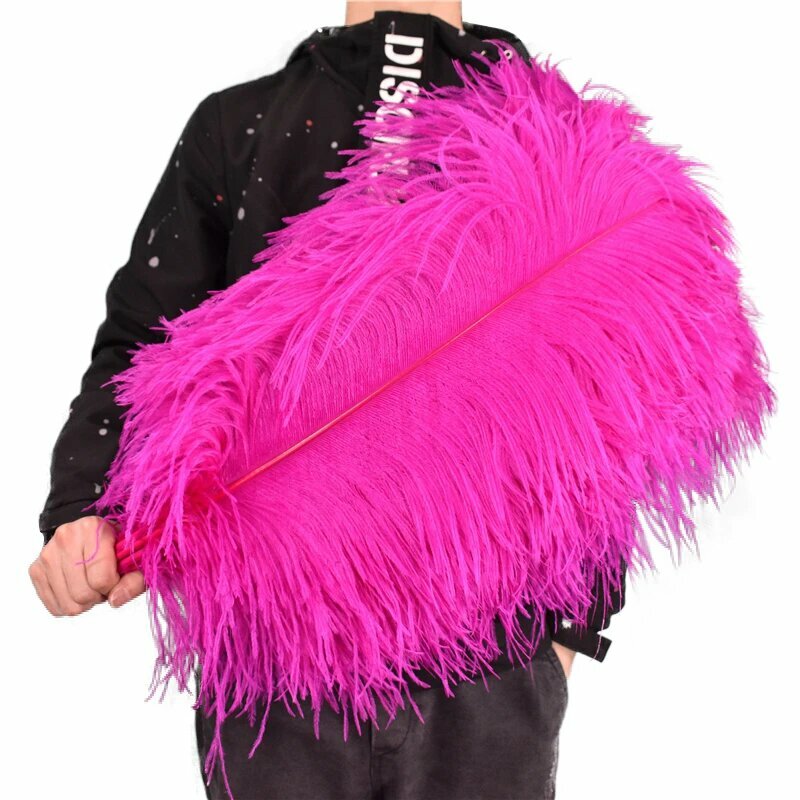 Страусиные перья WyFeay, белые и черные, 50-75 см Розовый, Big70-75cm 28-30inch, Rose