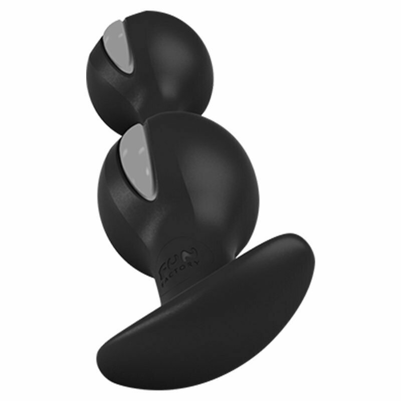 Анальные шарики Fun Factory "B Balls Duo", силиконовые, черно-серые