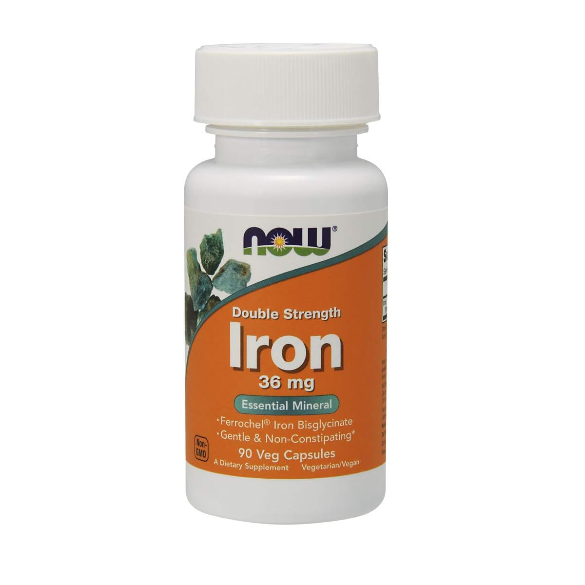 Железо, витамины, Now Foods, Iron, в капсулах, 36 мг, 90 шт.