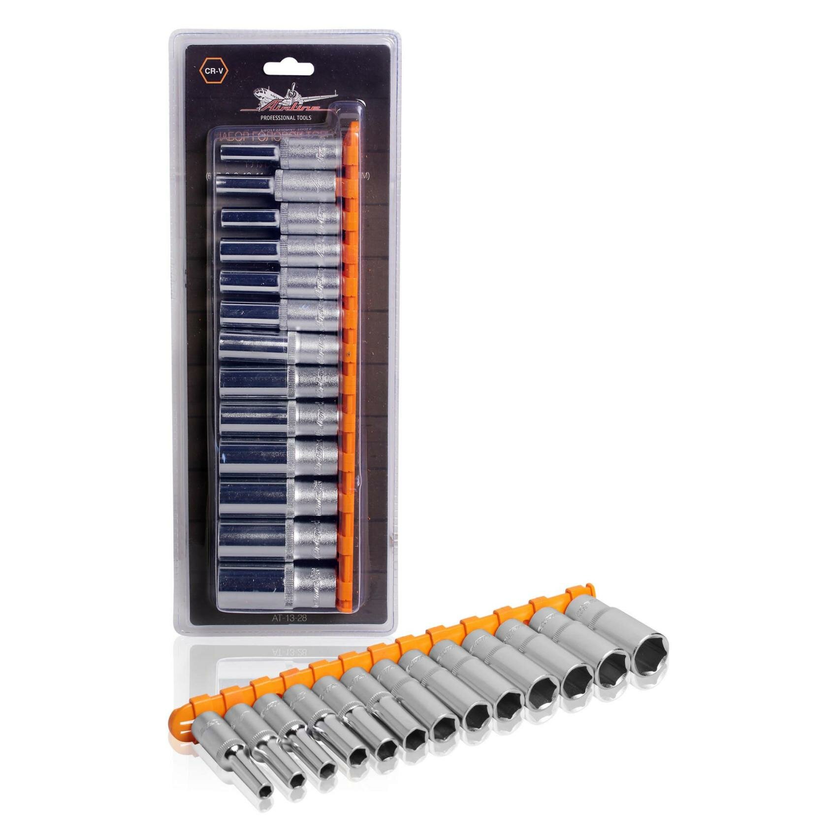 Набор головок торцевых 3/8" DR шестигранных глубоких 13пр. (6,7,8,9,10,11,12,13,14,15,16,17,19мм) (A