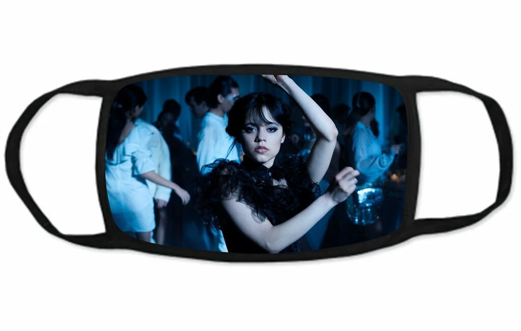 Маска на лицо Уэнсдей, Wednesday №5, Детская 18 на 10 см