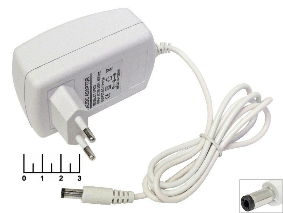 Блок питания 12V 2A OT-APB31 импульсный белый (5.5*2.5)