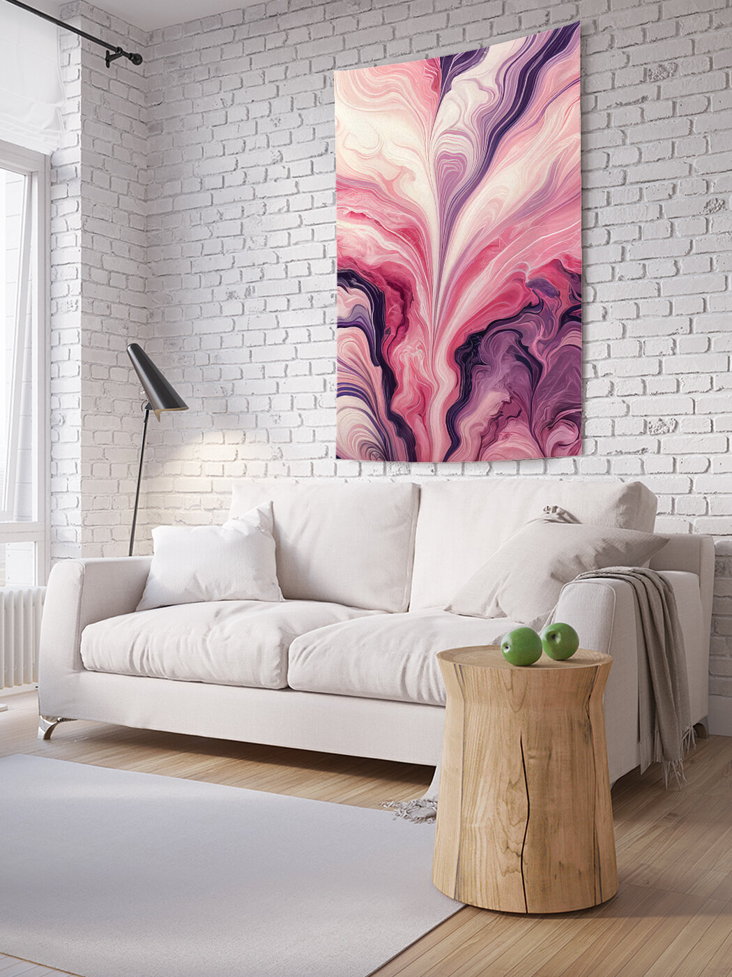 Постер на стену тканевый вертикальный "Контрастные разводы", 100х150 см , JoyArty