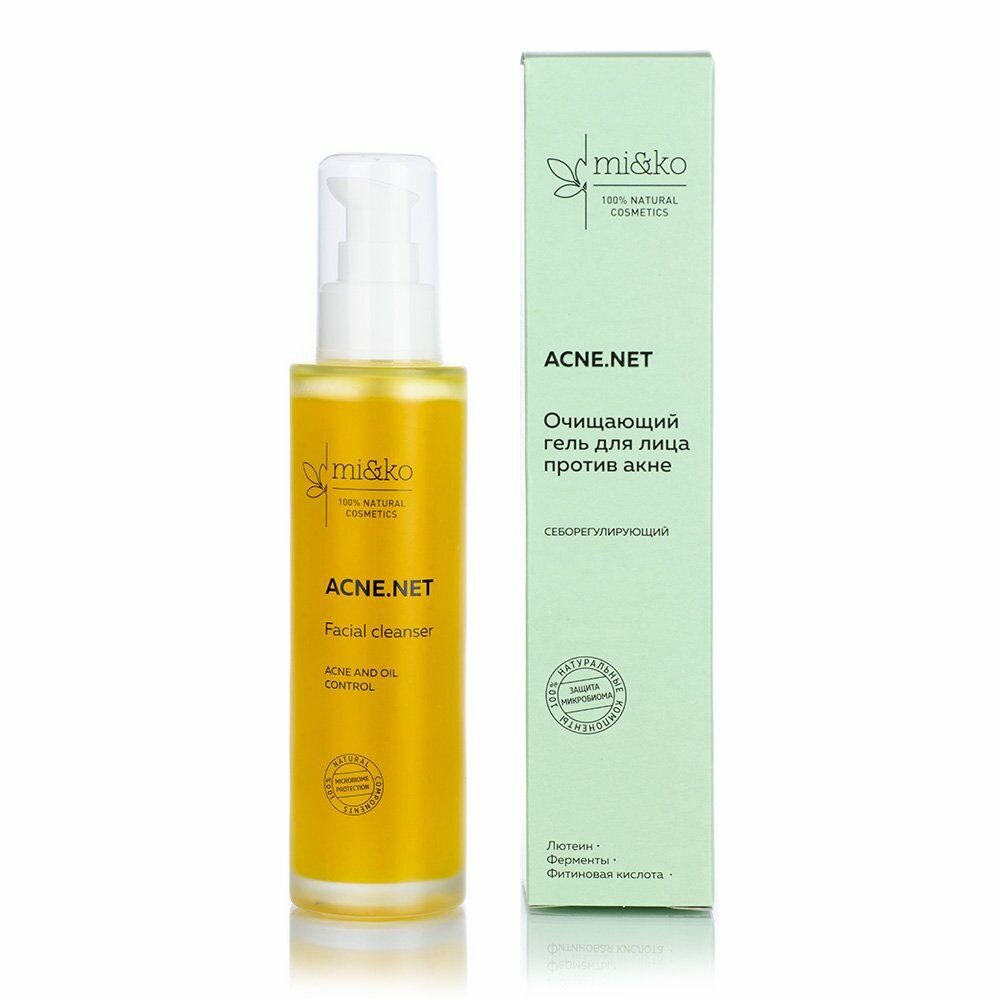MiKo Гель для лица себорегулирующий очищающий против акне "Acne net", 100 мл