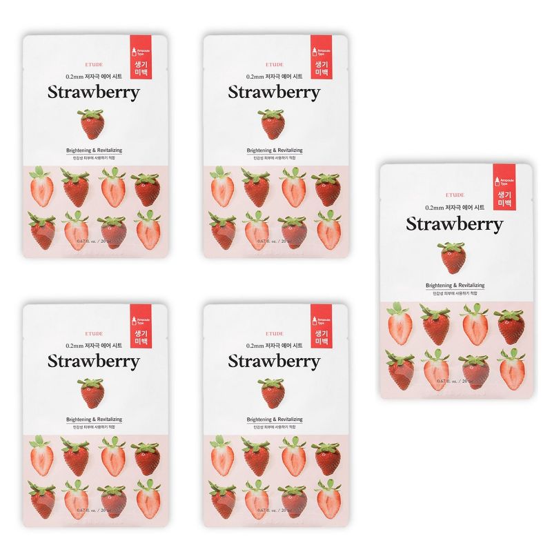 Тканевая маска для лица Etude с экстрактом клубники, 20 мл, 5 шт