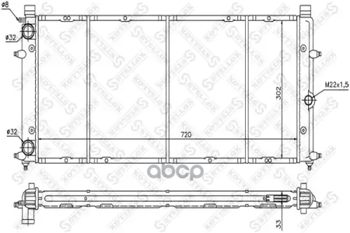 Радиатор системы охлаждения! VW T4 1.8-2.4D 90-91 Stellox арт. 1025127SX