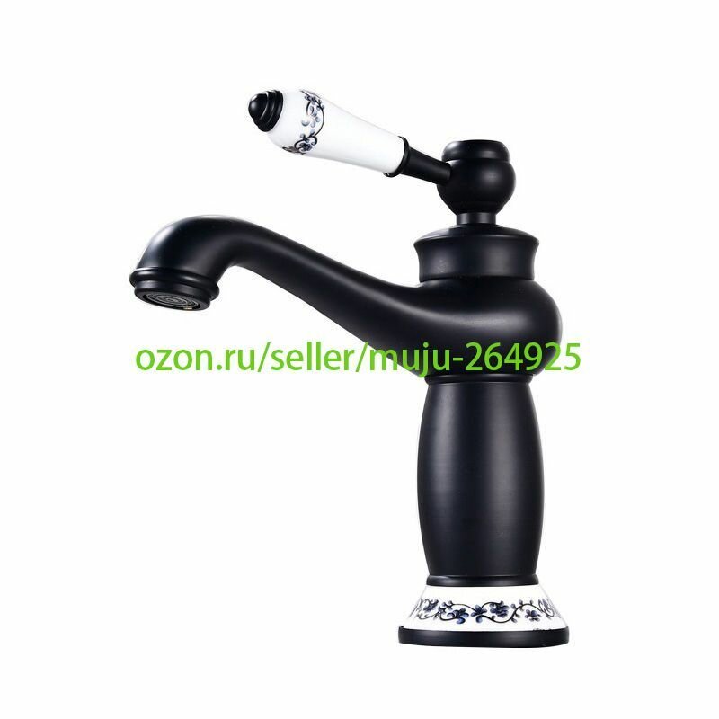 Смеситель для раковины и умывальника черный ретро, кран для ванную из латуни