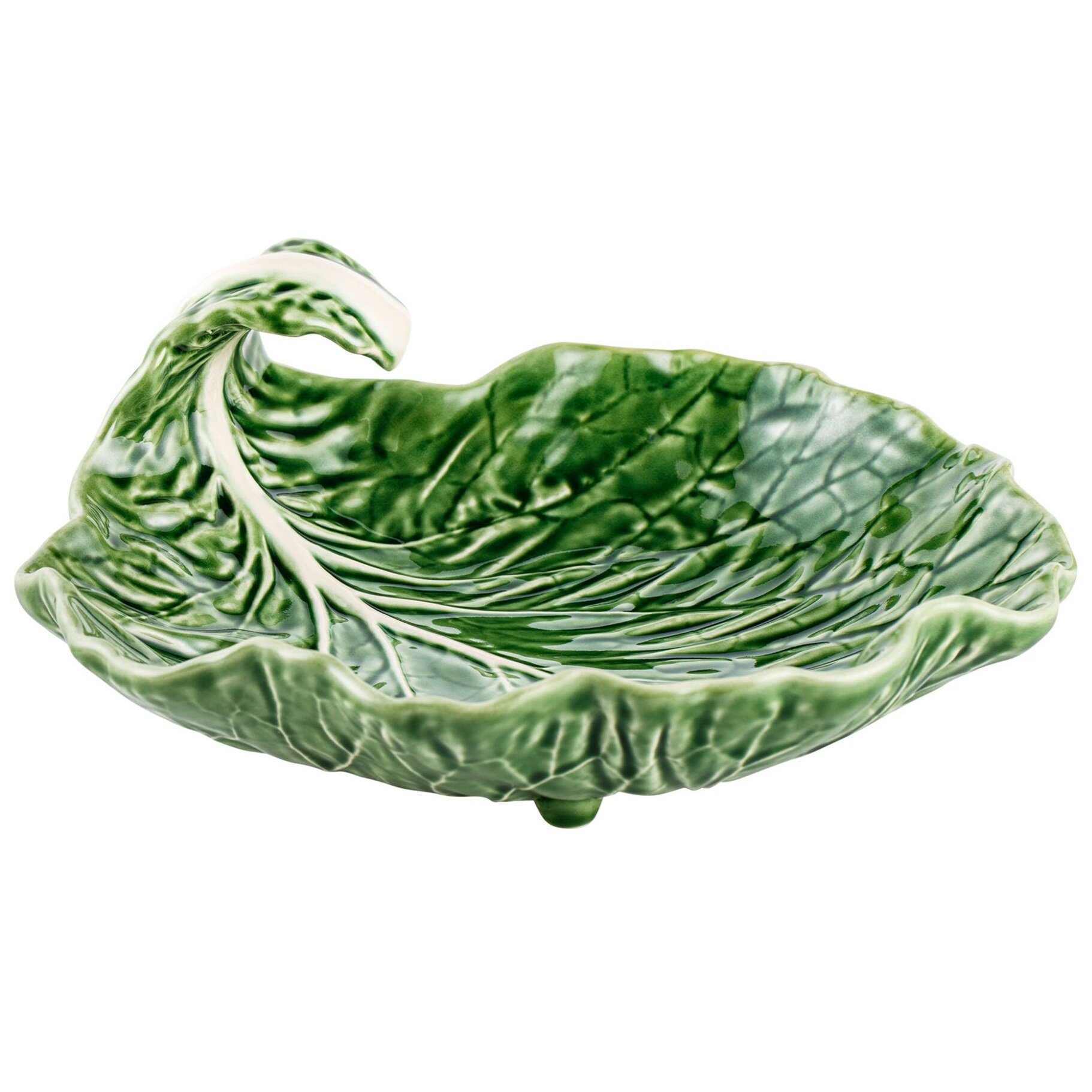 Блюдо глубокое на ножках Bordallo Pinheiro Cabbage Large Leaf with Curvuture 65000599