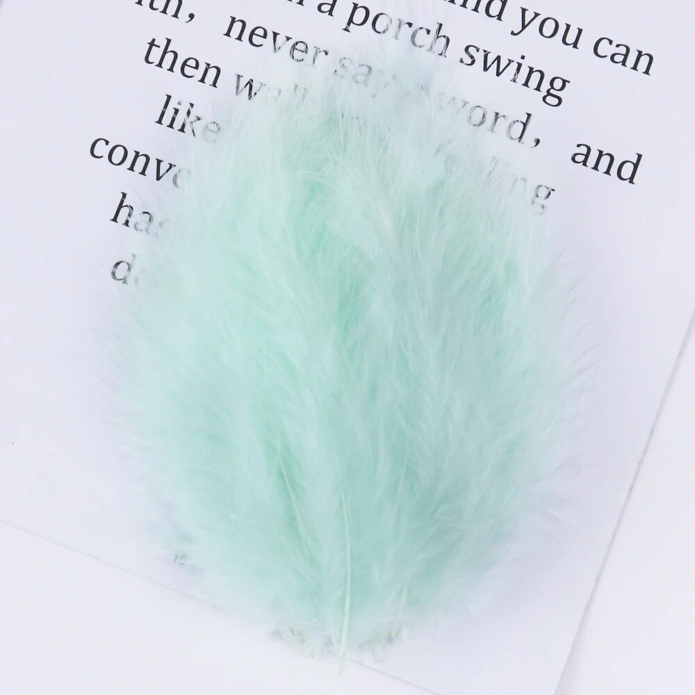 Натуральные перья индейки 10-15 см 50 PCS, Mint Green