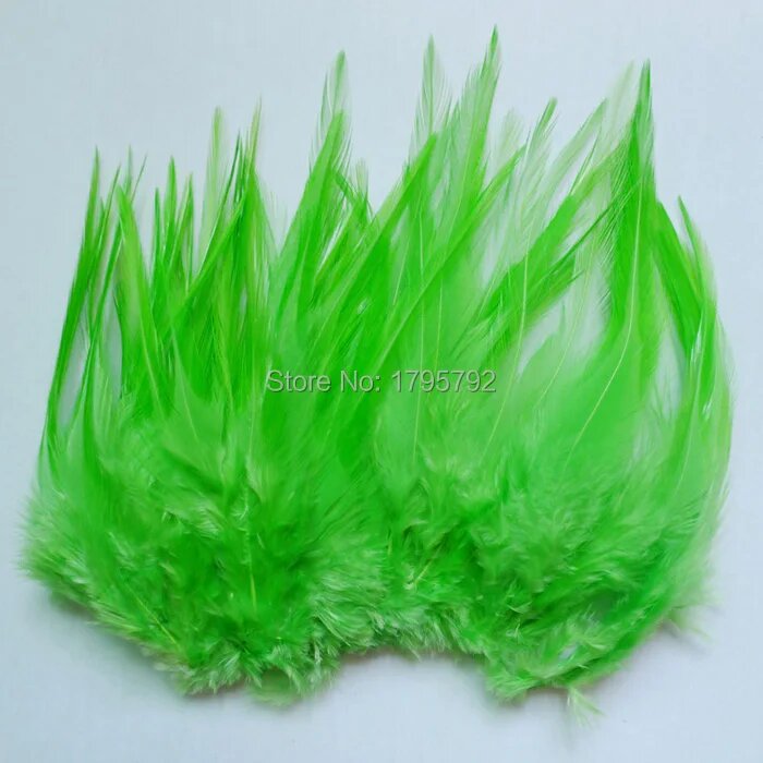 Окрашенные куриные перья суду 50 шт. Изумрудный, Green