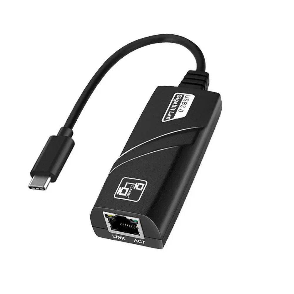 ICANING USB 3.0 проводная сетевая карта черная 1000M Type-C to RJ45