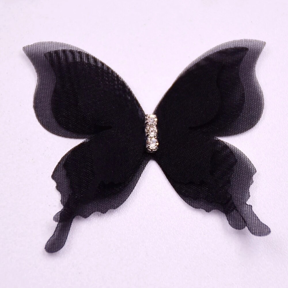 Бабочки из органзы 20 шт. Black