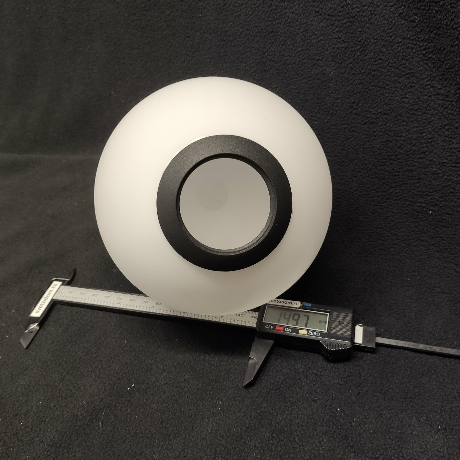 Плафон стекло шар белый матовый 150мм с черной резьбой 47мм для Novotech 358537 KIT