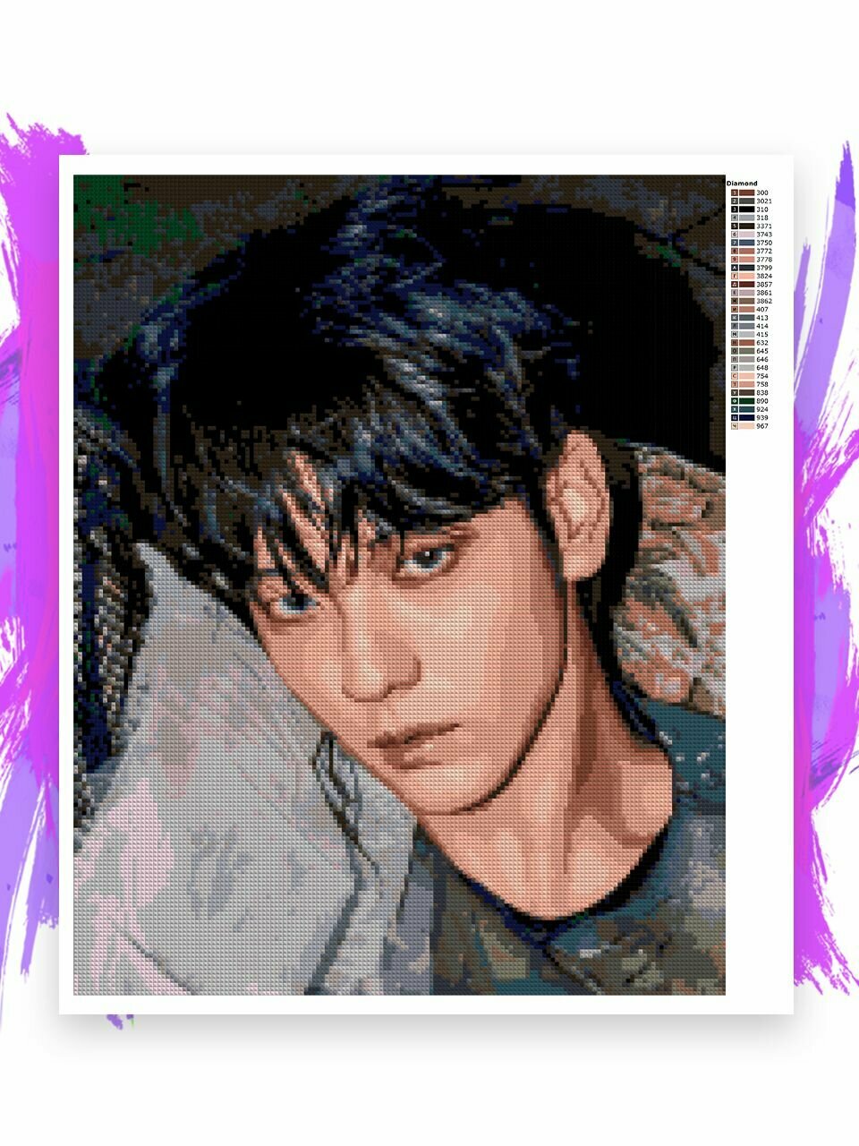 Алмазная мозаика без подрамника - вышивка TXT - Soobin 2 40 х 50 см