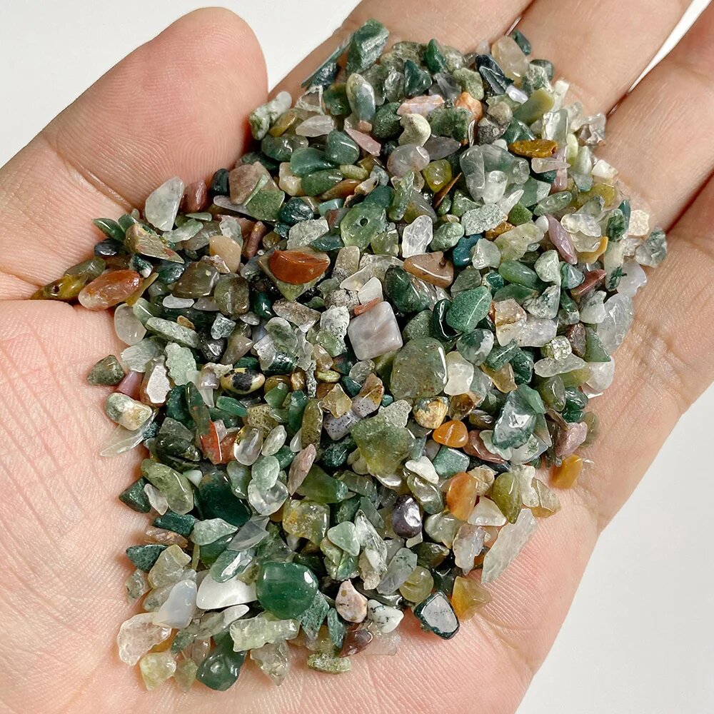 Гранатовые крошки 50 г FI0203 Изумрудный, indian agate